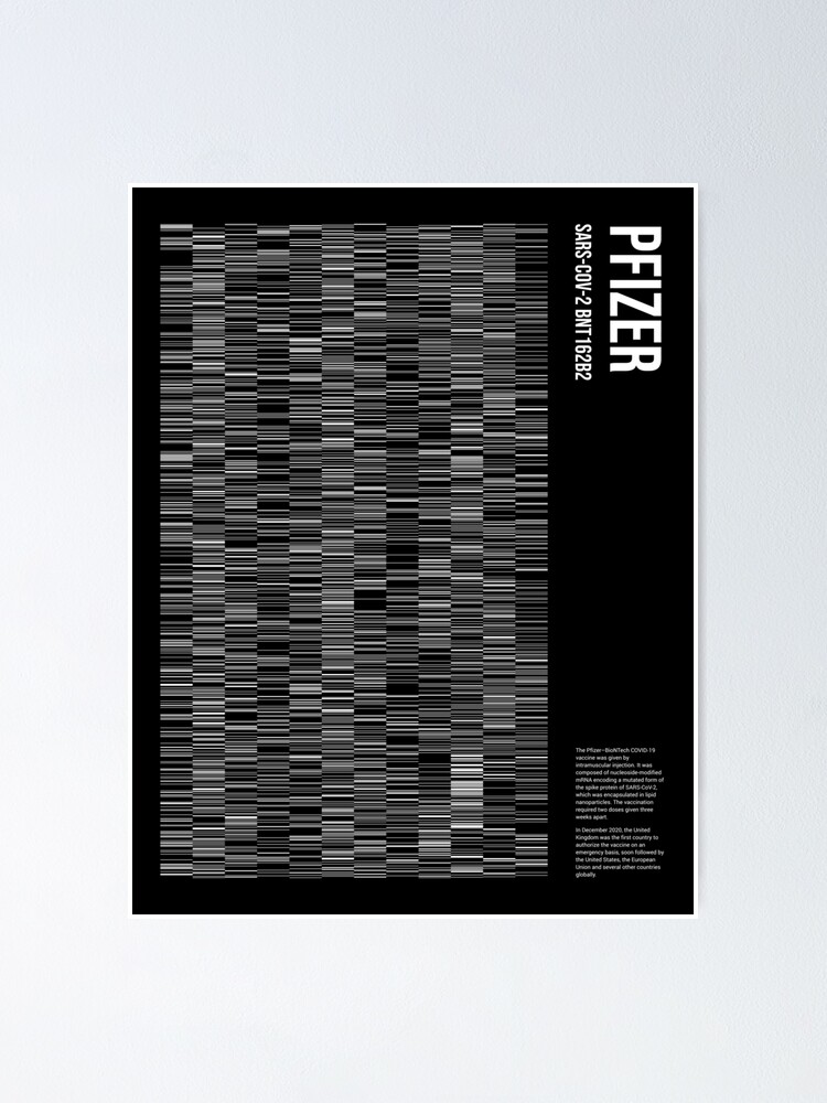 "Pfizer COVID-19 Vaccine Barcode" Poster by connor4312 | Redbubble