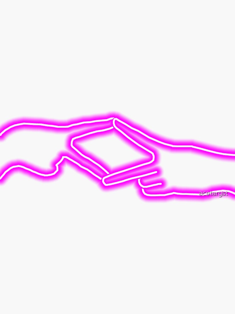 "adpi neon pink hand symbol" Sticker for Sale by acetaryst | Redbubble