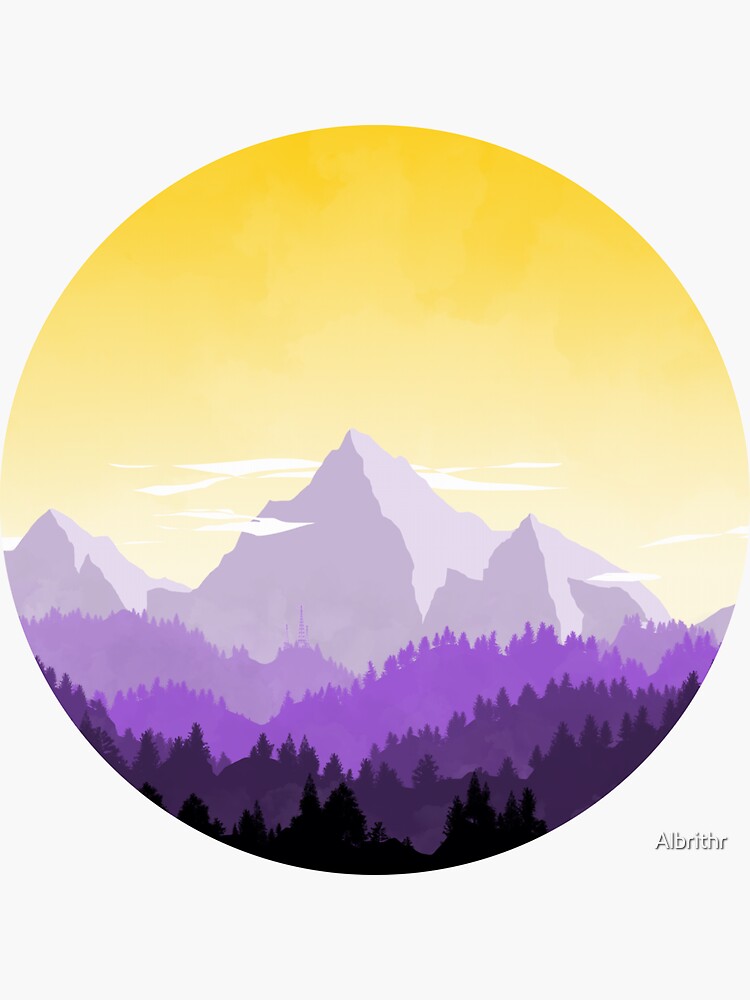 "Enby Range Circle (Subtle Non-Binary Flag Landscape)" Sticker for Sale ...