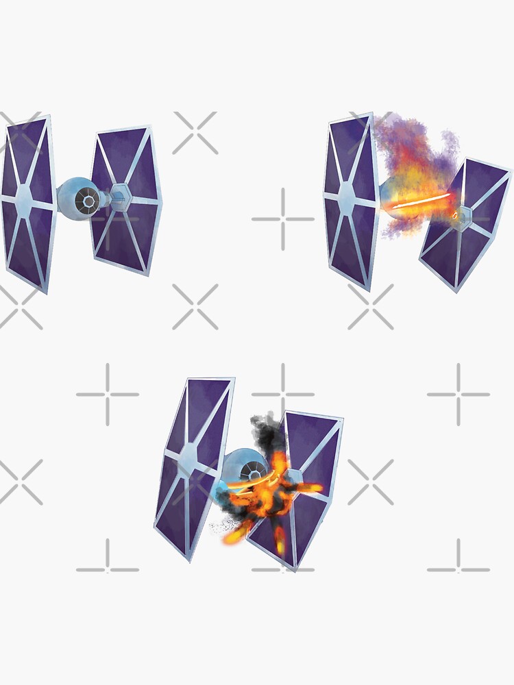 "Tie Fighter Sticker Pack" Sticker for Sale by karinachowtime | Redbubble
