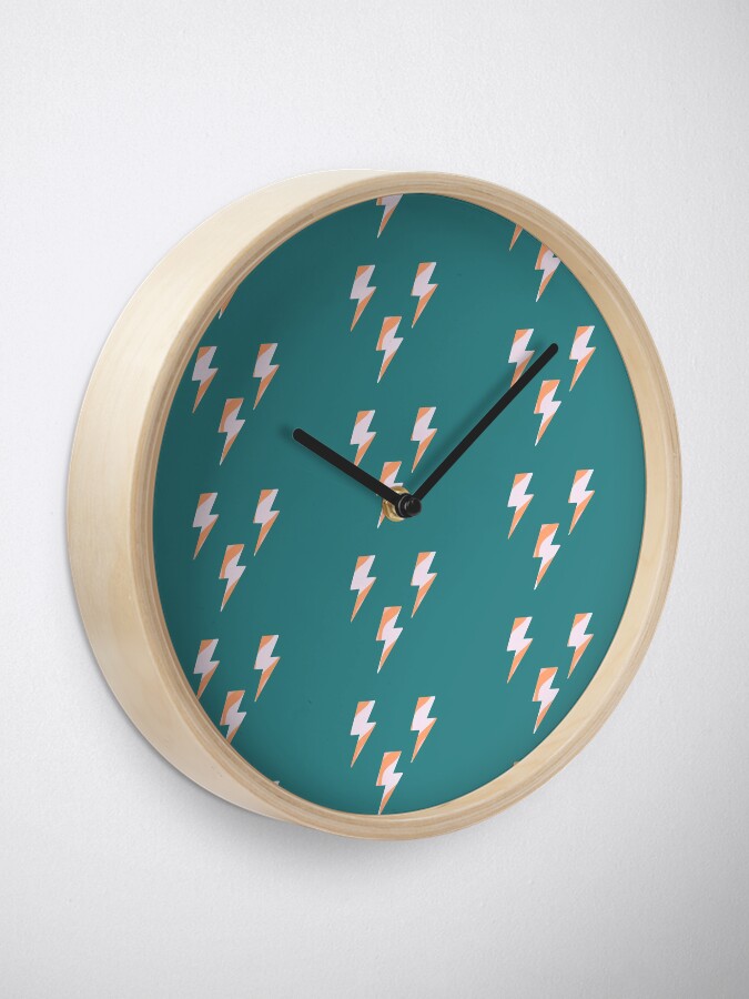 "Aesthetic lightning bolt" Clock for Sale by peachy07 | Redbubble