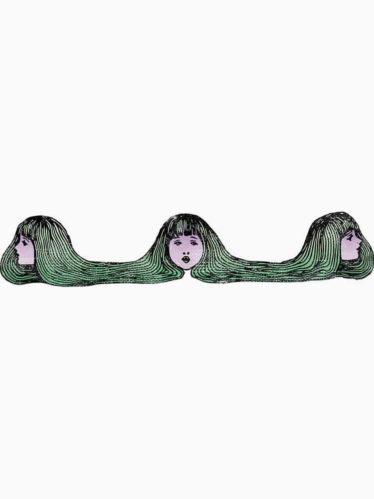 "Three Girls, colorized" Sticker for Sale by GoblinPunkTees | Redbubble