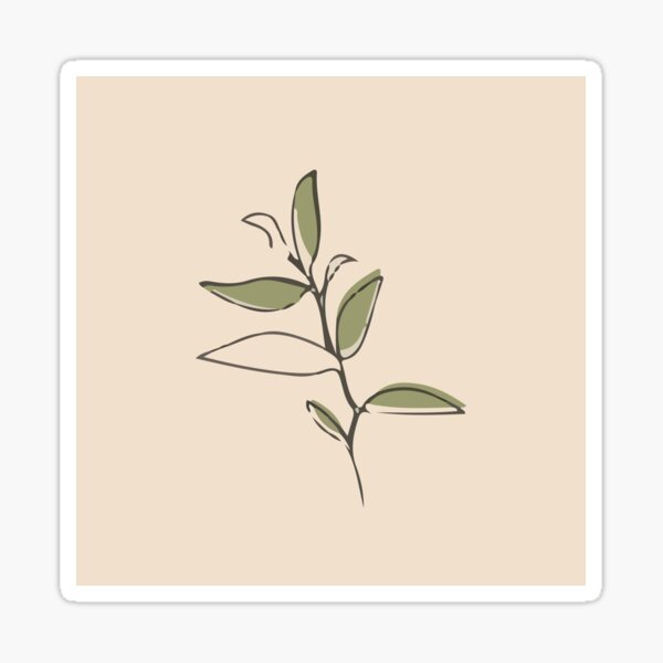 "Design of Plant with green leaves and stem" Sticker for Sale by zonoia ...