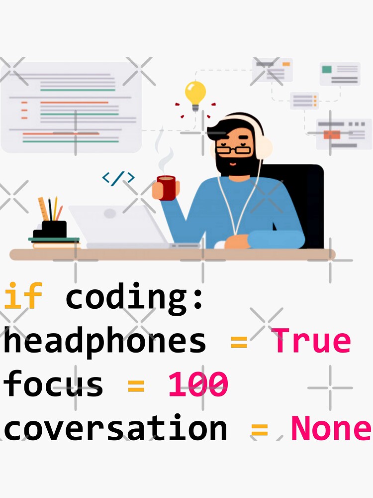 Coding Time Algorithm For Python Developer Sticker For Sale By Pygeek 3302