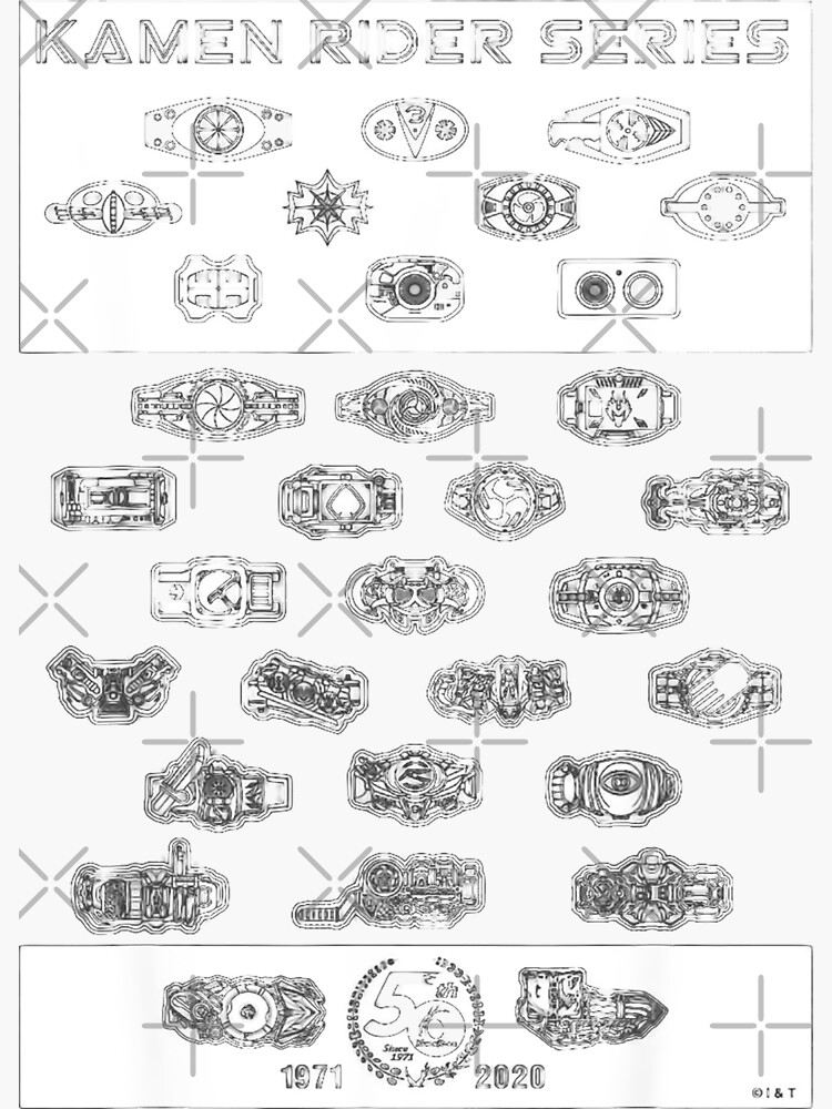 "Kamen Rider Series 50th Anniversary T-Shirt" Sticker for Sale by ...