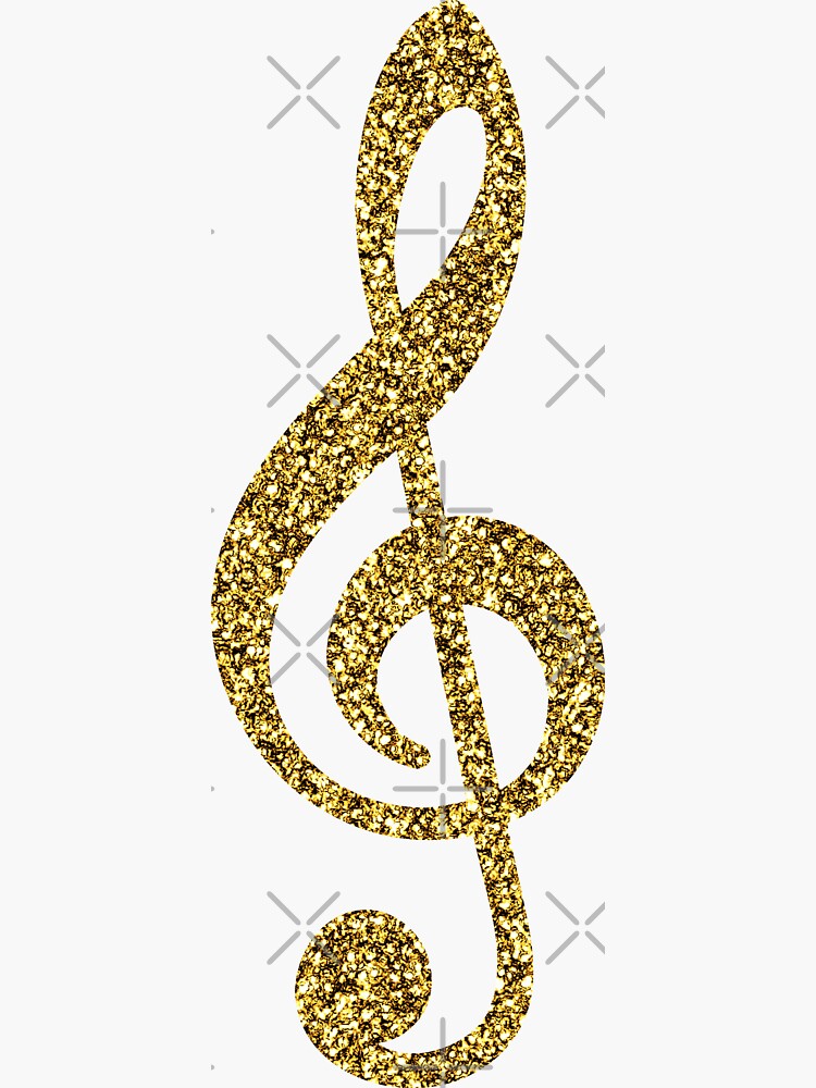 "Gold Glitter Music Note" Sticker for Sale by limitlezz | Redbubble