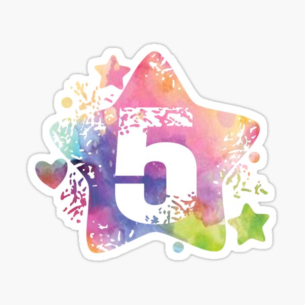"Colorful number 5" Sticker for Sale by Seehas-Design | Redbubble