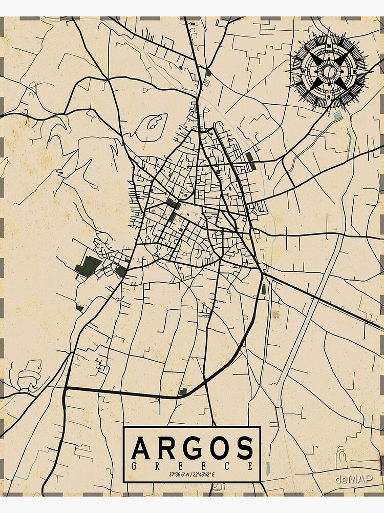 "Argos City Map of Greece - Vintage" Poster for Sale by deMAP | Redbubble