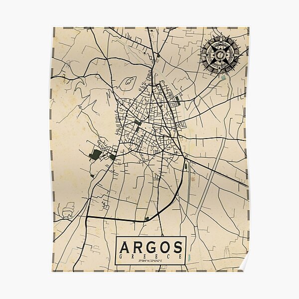 "Argos City Map of Greece - Vintage" Poster for Sale by deMAP | Redbubble
