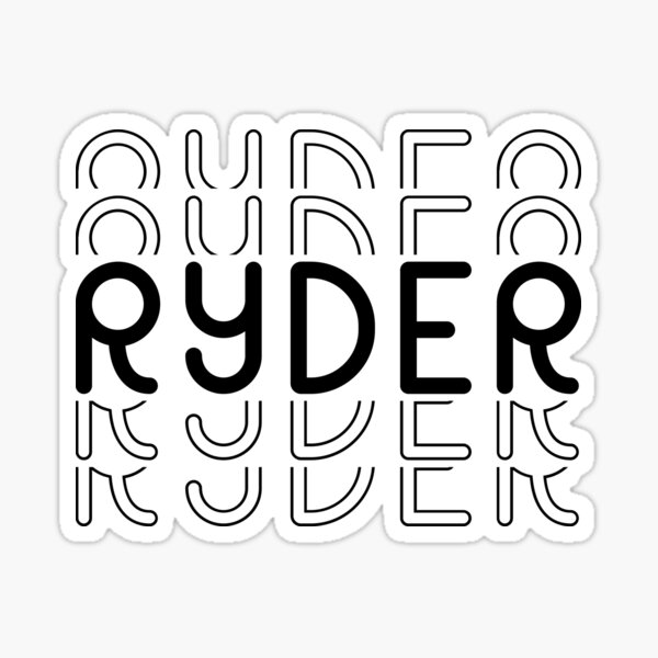 Pegatina «Nombre de Ryder en estilo blanco y negro» de Time-is-Money ...