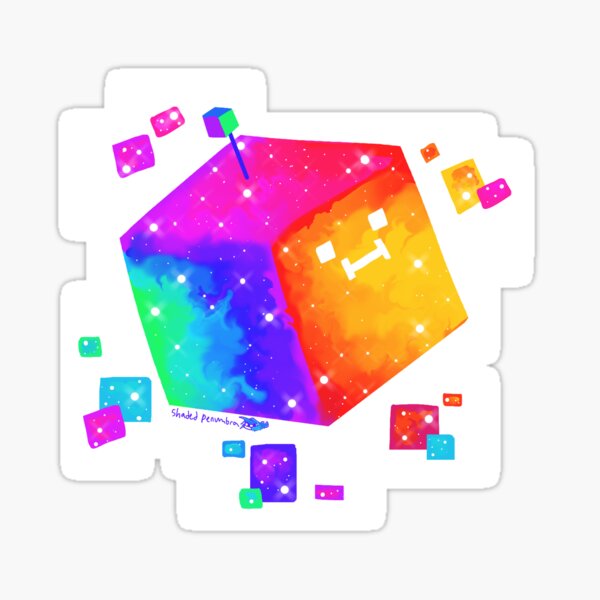 "Rainbow Space Cube Blob " Sticker for Sale by ShadedPenumbra | Redbubble