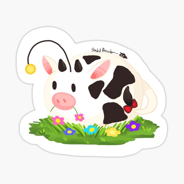 "Moo Years Blob" Sticker by ShadedPenumbra | Redbubble