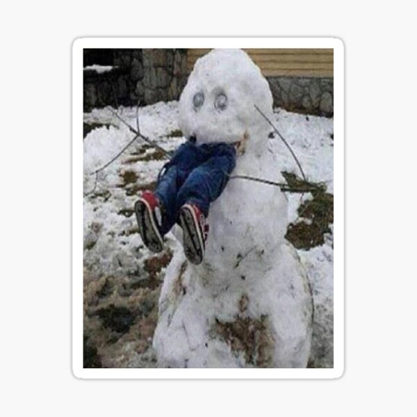 "Cursed Cannibal snowman" Sticker for Sale by michaalec | Redbubble