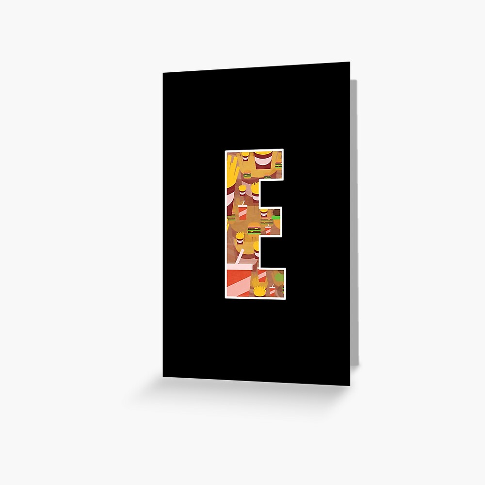 Tarjetas de felicitación «Letra E - Hamburguesas con papas fritas y ...