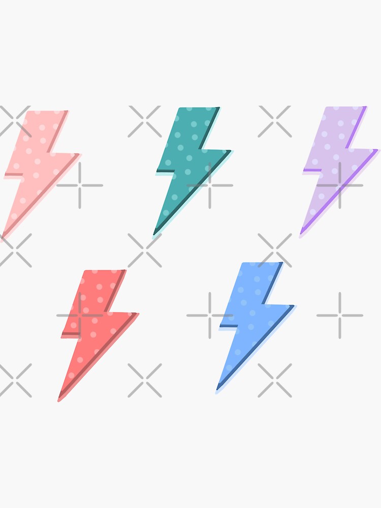 "Pastel Lightning Bolt Set" Sticker for Sale by brookiecookie37 | Redbubble