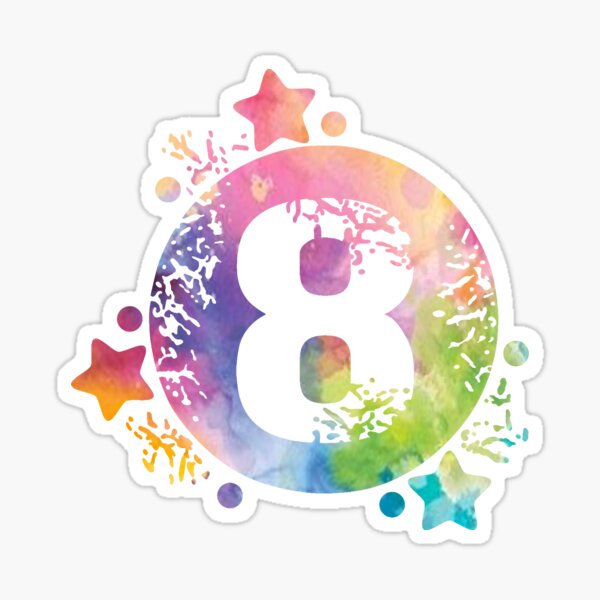 "Colorful number 8" Sticker by Seehas-Design | Redbubble