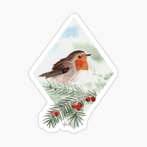 "Robin watercolor" Sticker for Sale by NvH-Art | Redbubble