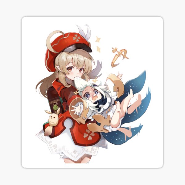 "clover eating paimon" Sticker for Sale by braunes-brot | Redbubble