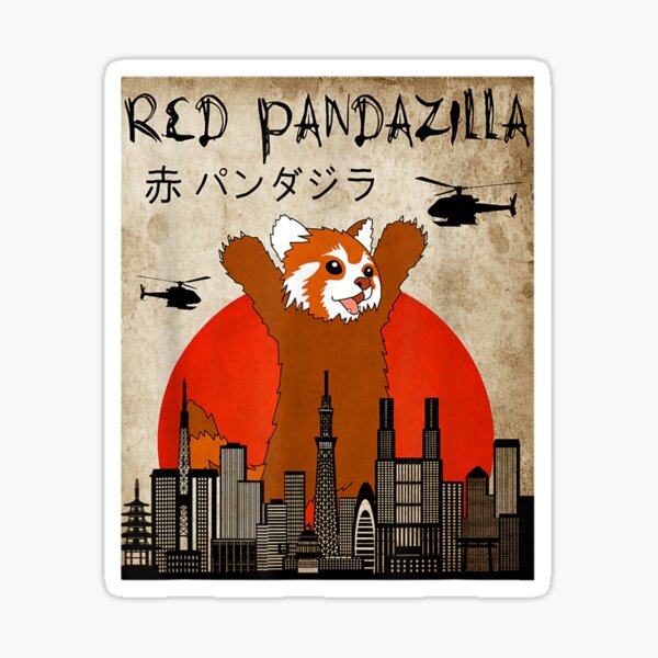 "Gift for Red Panda lover - Red Pandazilla " Sticker for Sale by ...