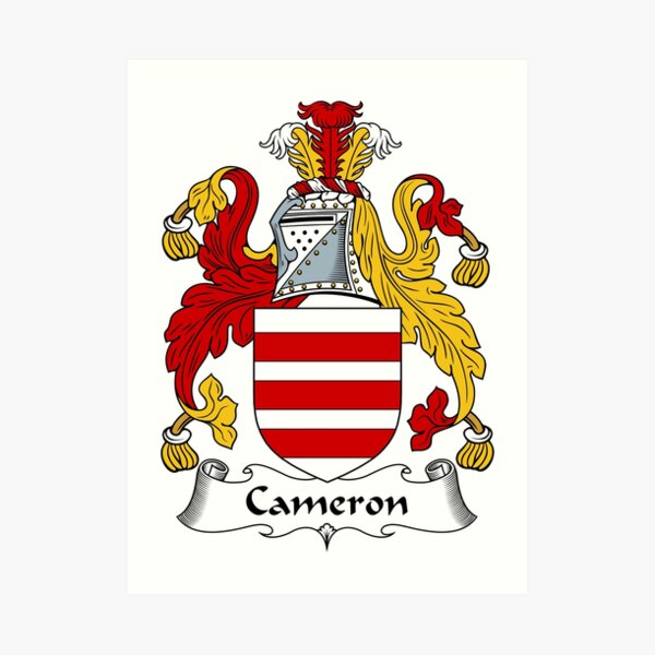 "Cameron Coat of Arms / Cameron Family Crest" Art Print by ...