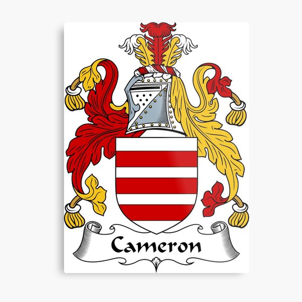Lámina metálica «Escudo de armas de Cameron / Cresta de la familia de ...