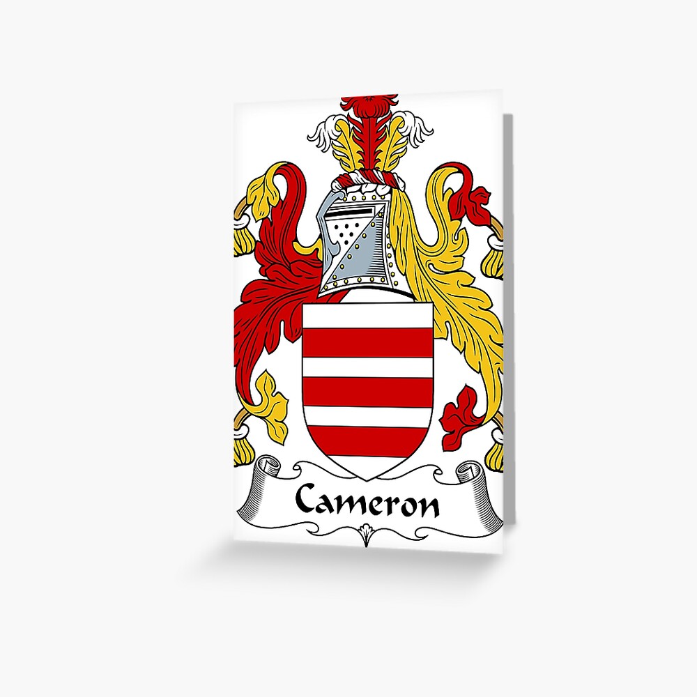"Cameron Coat of Arms / Cameron Family Crest" Greeting Card by ...