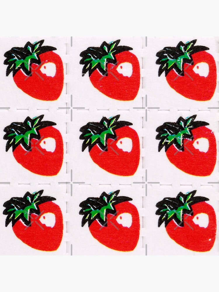 "Strawberry Acid LSD" Sticker for Sale by DJDamski | Redbubble