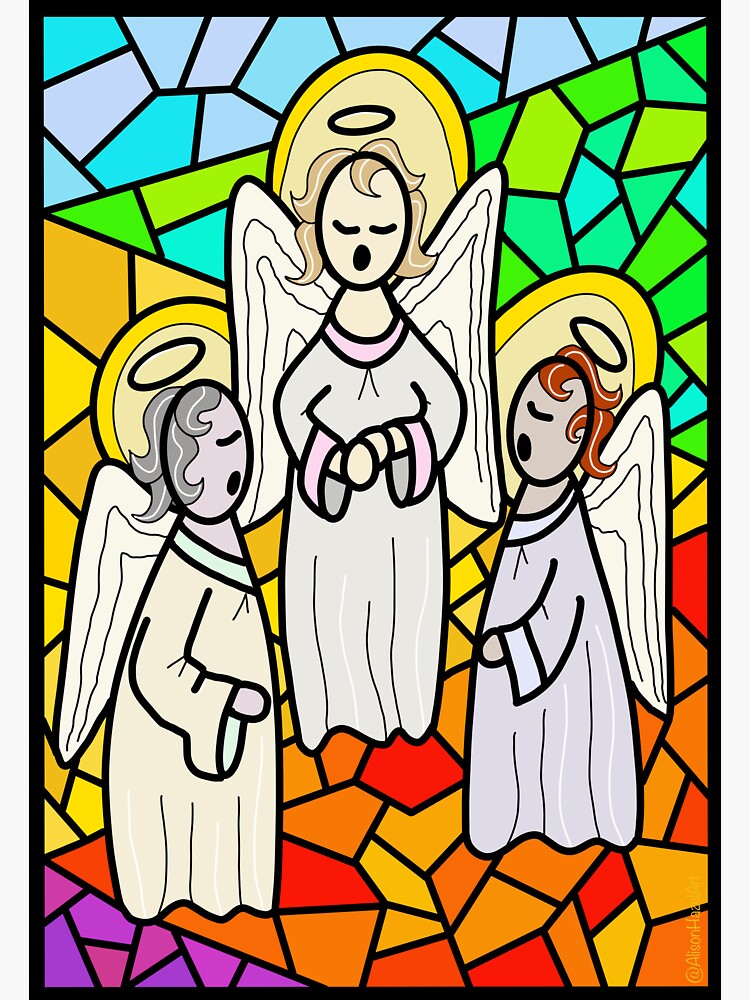 "Angel Trio Singing" Sticker for Sale by AlisonHazelArt | Redbubble