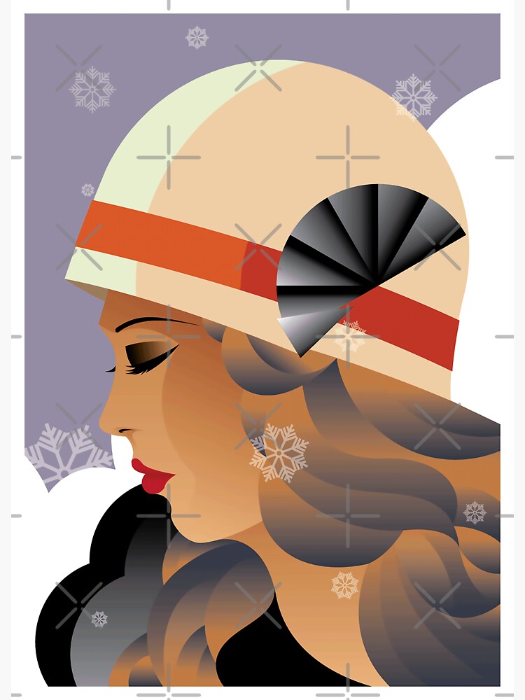 "Art Deco Snow Queen" Sticker by FinalVinyl | Redbubble