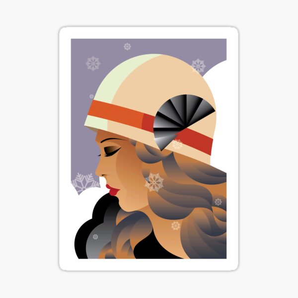"Art Deco Snow Queen" Sticker by FinalVinyl | Redbubble