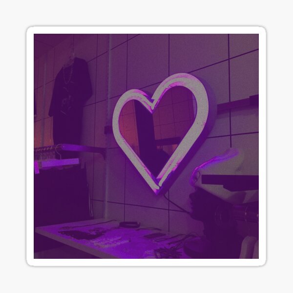 "neon heart aesthetic" Sticker for Sale by Aceliina | Redbubble