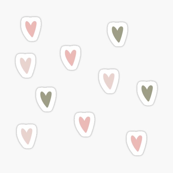 "Pink and green pastel hearts" Sticker for Sale by KelseyDesigns ...
