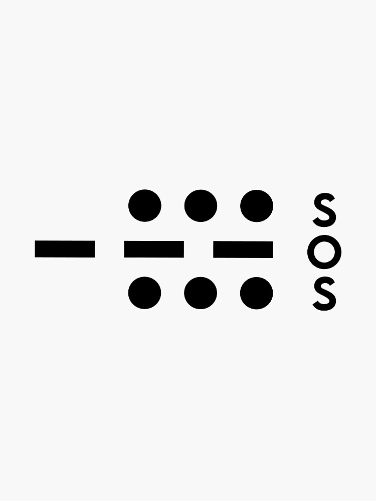 "SOS morse code" Sticker for Sale by BYSLF | Redbubble