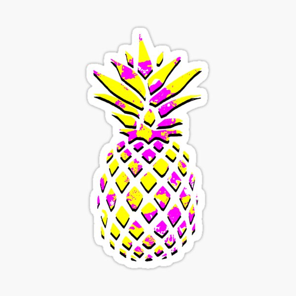"Yellow Pineapple" Sticker for Sale by feliciasdesigns | Redbubble