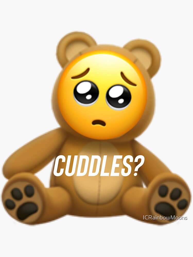 "Pleading emoji cuddles teddy bear cute adorable " Sticker for Sale by ...