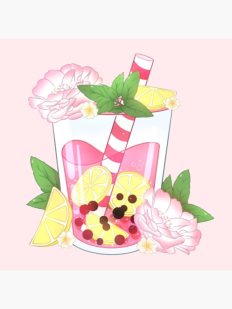 "Pink Lemonade Boba Tea" Poster for Sale by averiillustrate | Redbubble