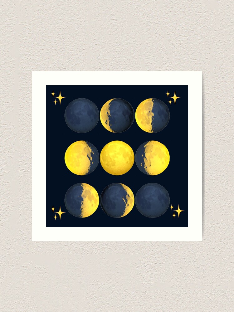 "Moon phases in emoji " Art Print for Sale by ICRainbowMoons | Redbubble