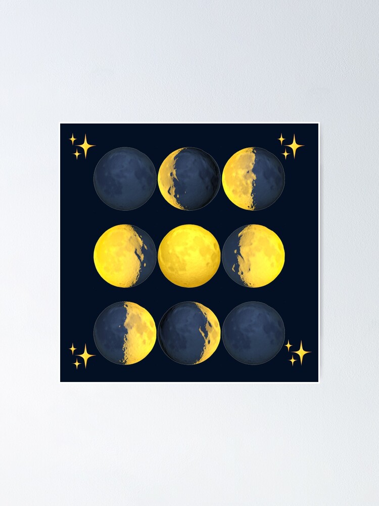 "Moon phases in emoji " Poster for Sale by ICRainbowMoons | Redbubble