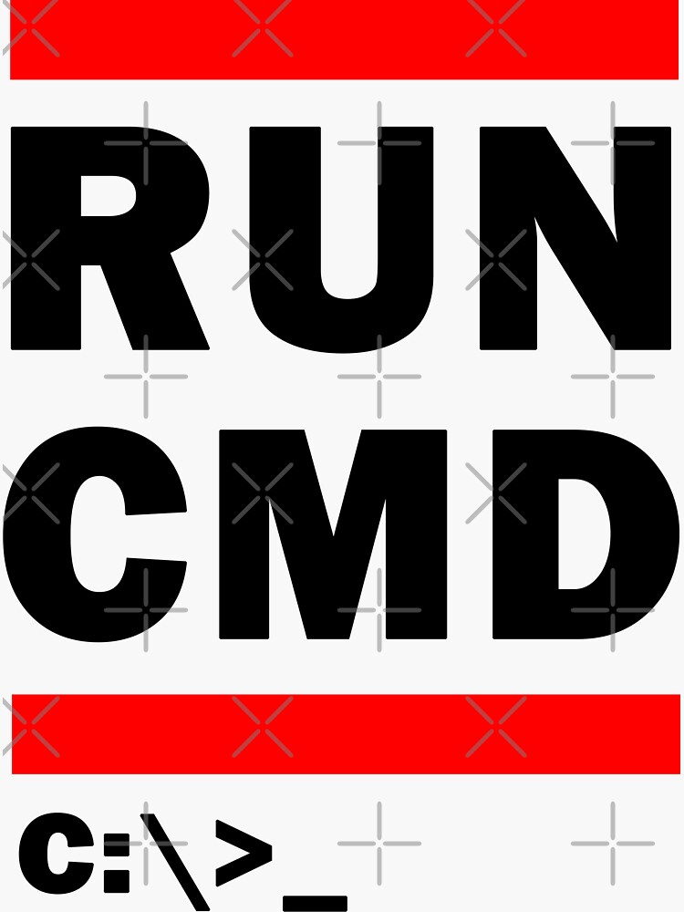 "Run cmd code" Sticker for Sale by pekiaca | Redbubble