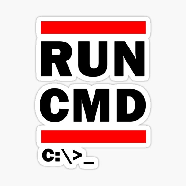 "Run cmd code" Sticker for Sale by pekiaca | Redbubble