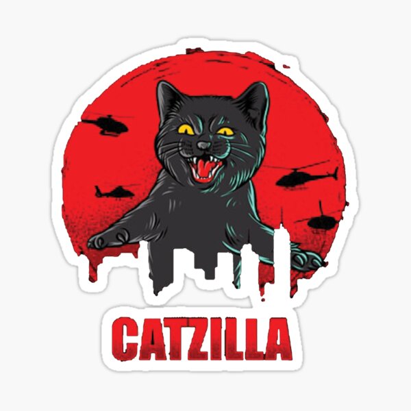 "CATZILLA Retro Design" Sticker for Sale by Donaatelle | Redbubble