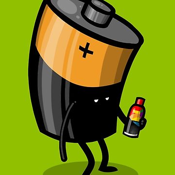 "Drained Battery" Sticker for Sale by artdyslexia | Redbubble