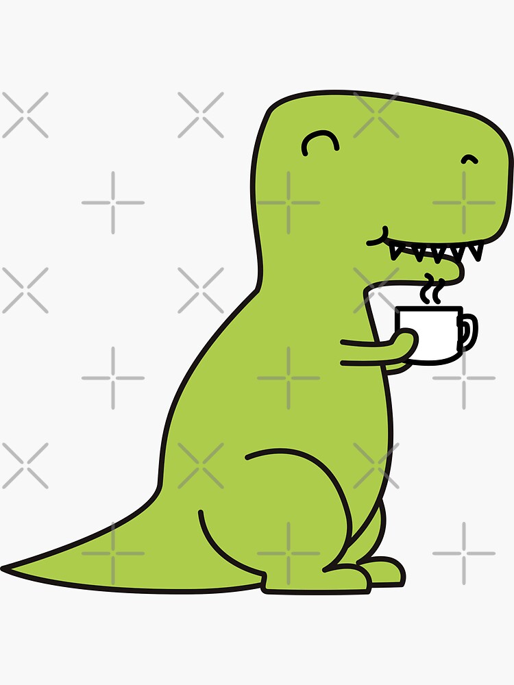"Tea-Rex" Sticker by Atsuwu | Redbubble