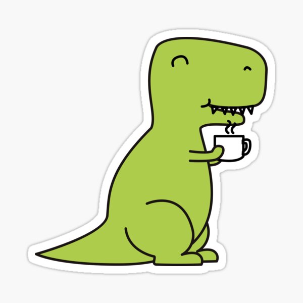 "Tea-Rex" Sticker by Atsuwu | Redbubble