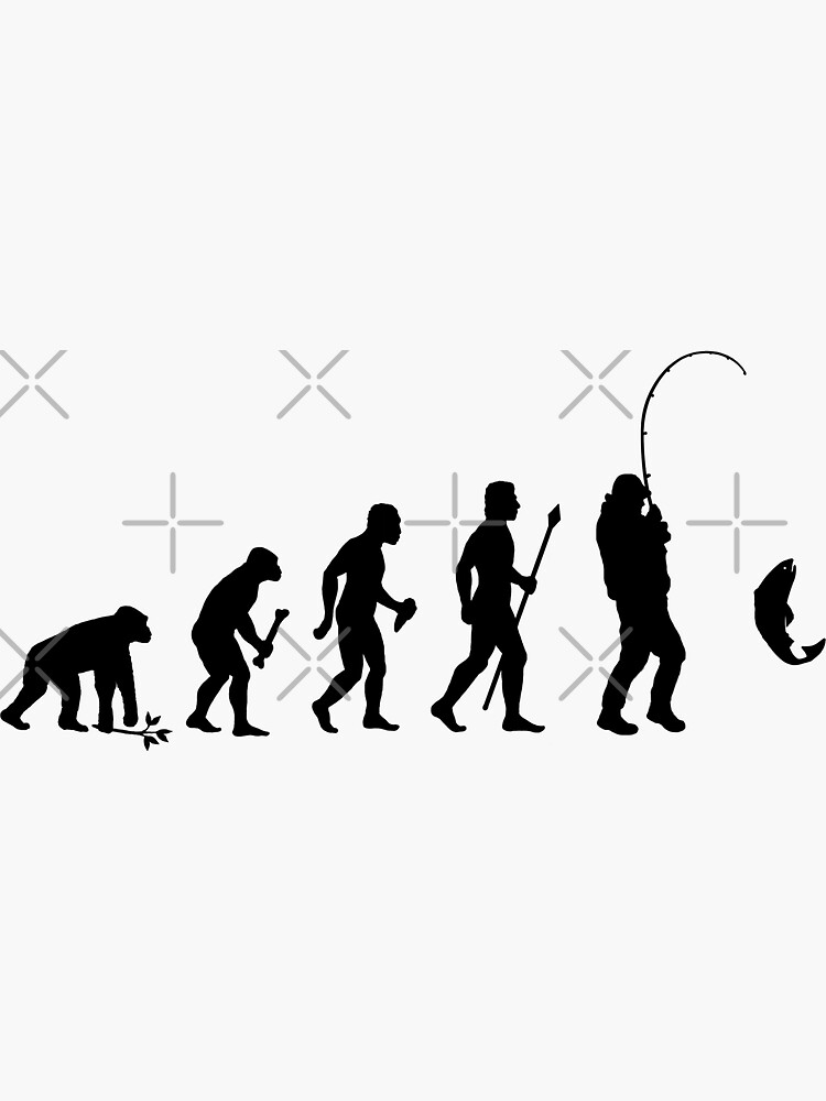 "Evolution Of Man and Fishing" Sticker for Sale by BeyondEvolved ...