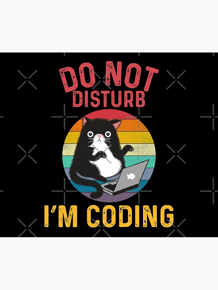 "Do not disturb I’m coding. Funny and cute cat." Comforter for Sale by ...