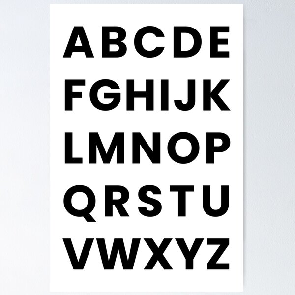 "ABC Alphabet Letters Wall Art For Kids Room, Playroom, Classroom ...