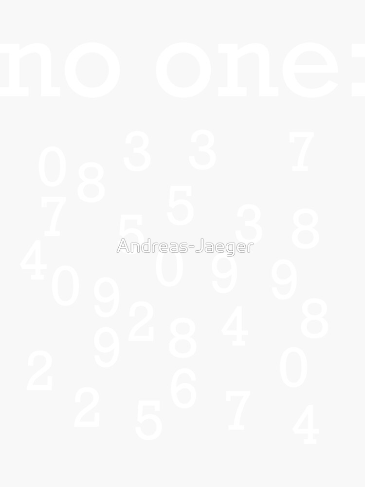 "no one word game funny nerd humor numbers game" Sticker for Sale by ...