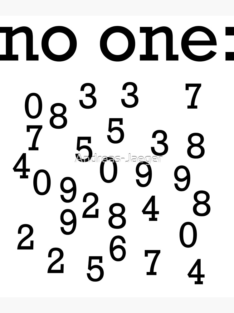 "no one word game funny nerd humor numbers game" Poster by Andreas ...