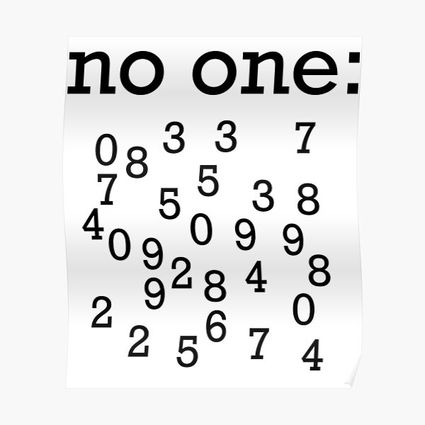 "no one word game funny nerd humor numbers game" Poster by Andreas ...